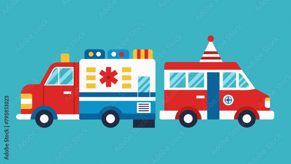 police fire and ambulance emergency services cartoon vector ...
