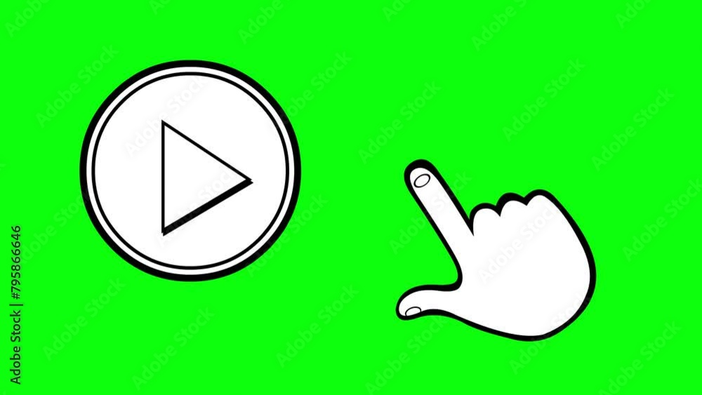 Vidéo Stock video drawing animation hand cartoon pressing player media ...