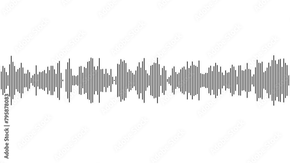 Abstract wave motion equalizer. Audio spectrum animation white ...