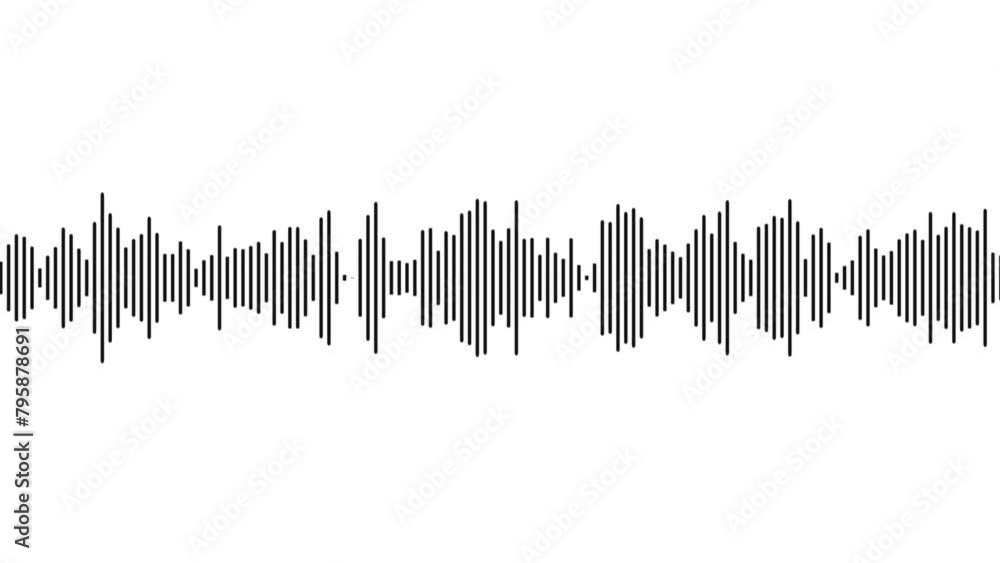 Abstract wave motion equalizer. Audio spectrum animation white ...
