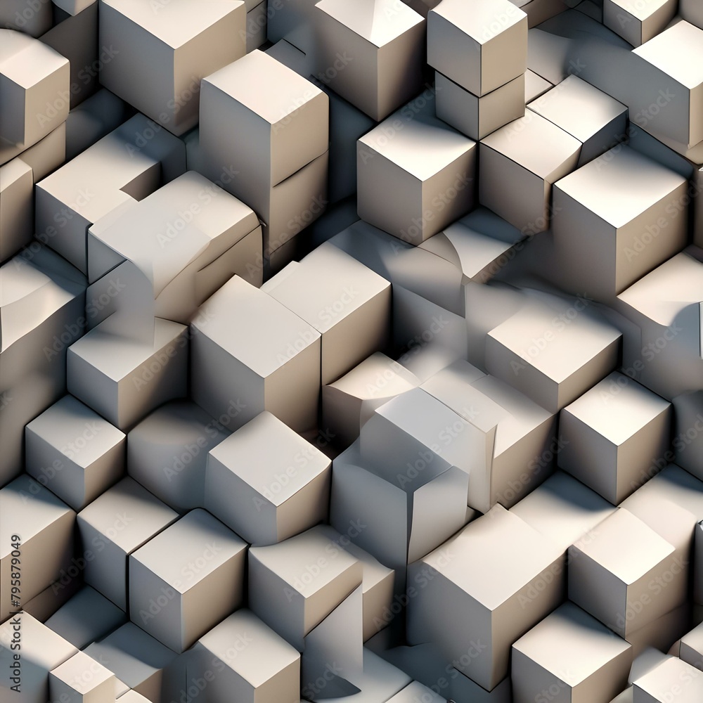 Cubes and rectangles morphing and transforming into different shapes ...