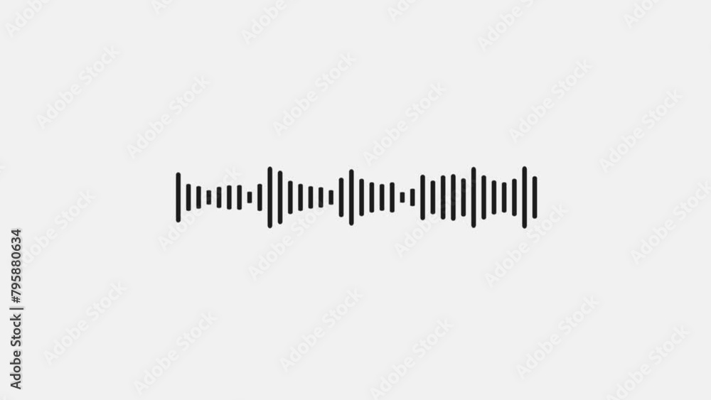 Abstract wave motion equalizer. Audio spectrum animation white ...