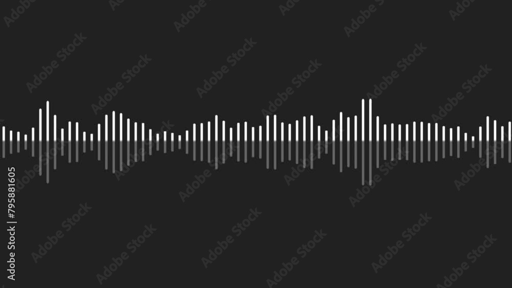 Vidéo Stock White on black background sound waves. Abstract White on ...