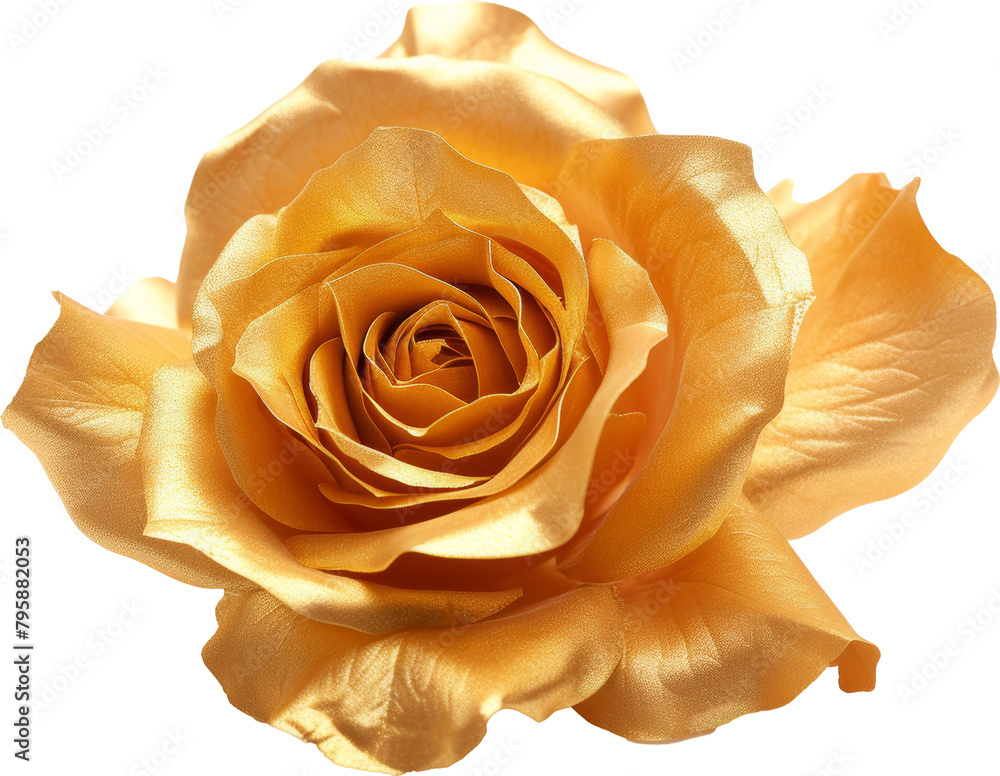 Golden yellow rose on transparent background Stock Illustration | Adobe ...