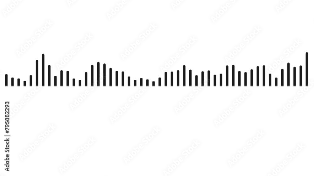 Sound wave animation black bars white background, Visualization sound ...