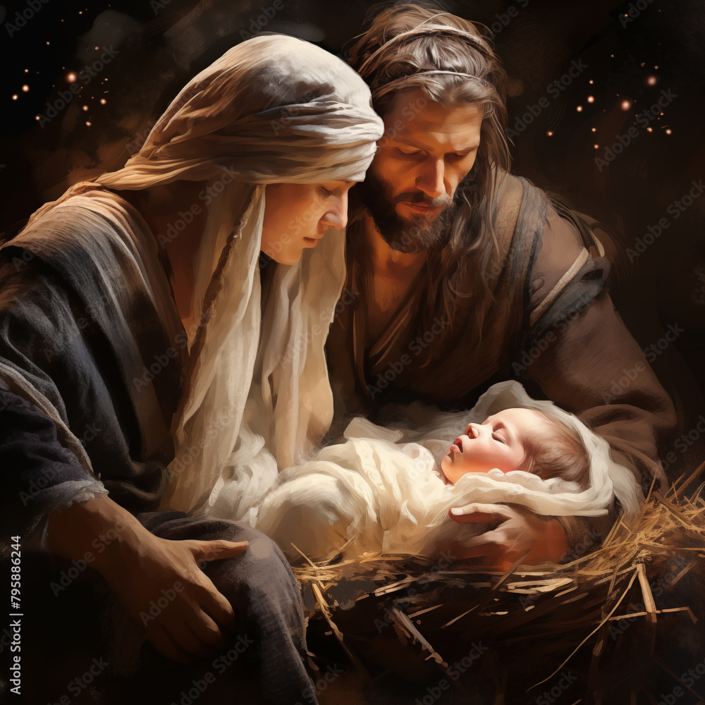 The Nativity night depicts the birth of Jesus Christ, a pivotal event ...