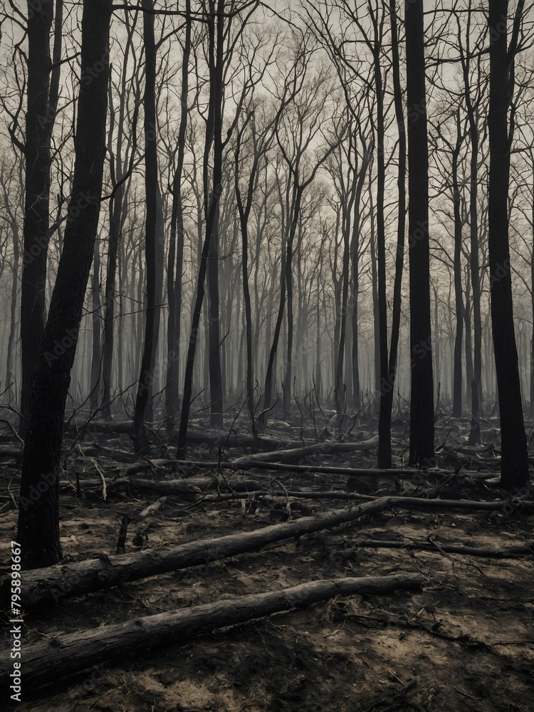 Aftermath of forest fire leaves behind scene of devastation, with ...