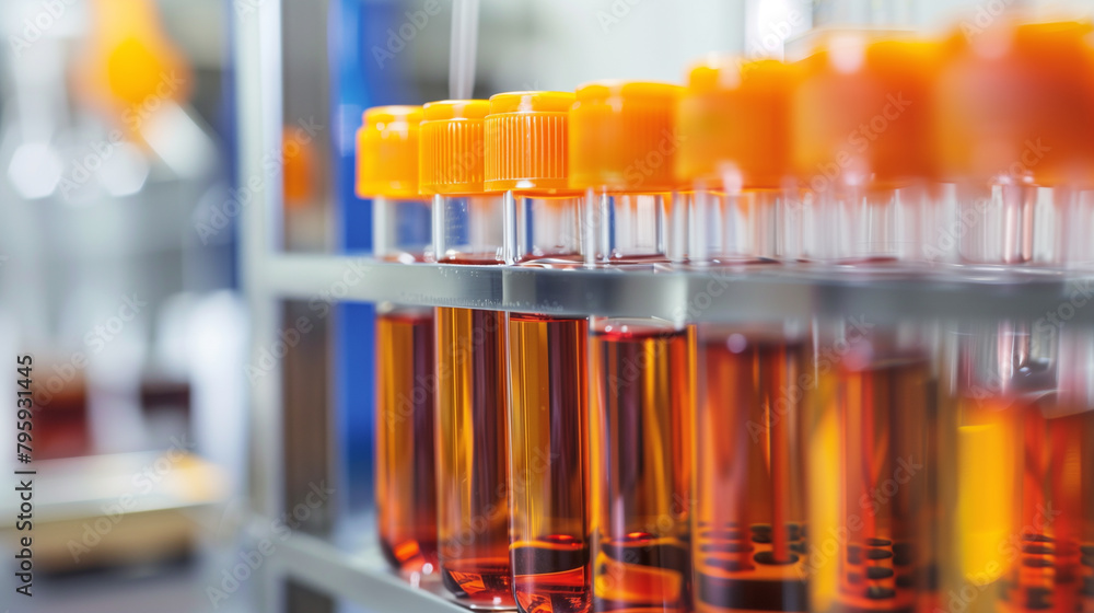 blood samples in test tubes in modern laboratory, blood test kit in ...