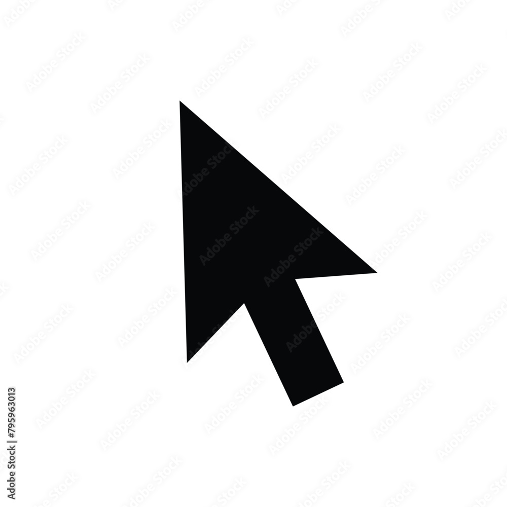 computer mouse cursor click slanted black arrow pointer Stock Vector ...