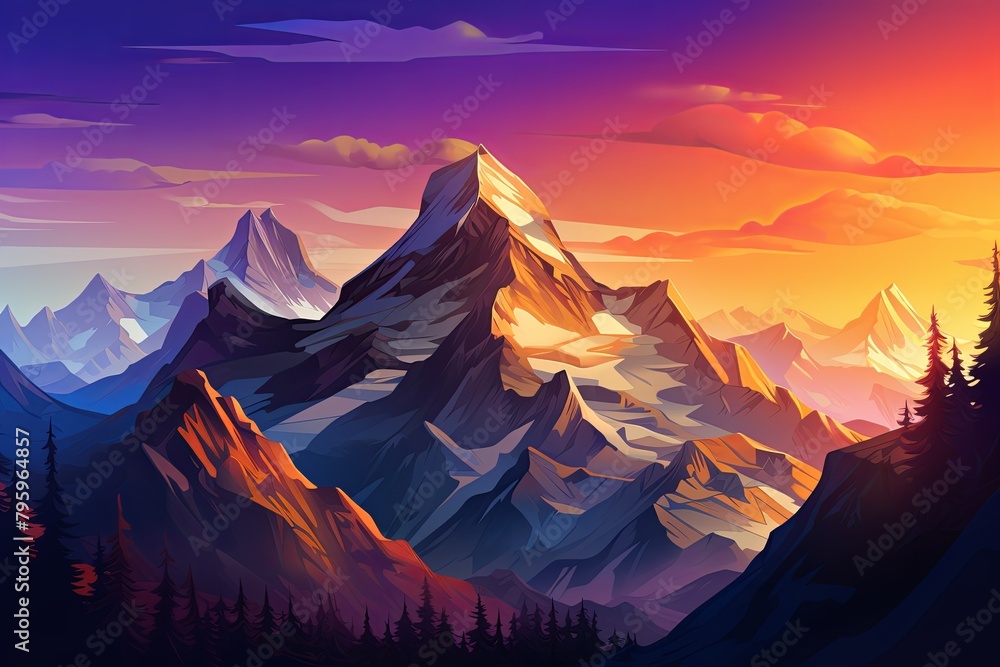 Peak Gradients: Majestic Mountain Dramatics in Cliff Shades Stock ...