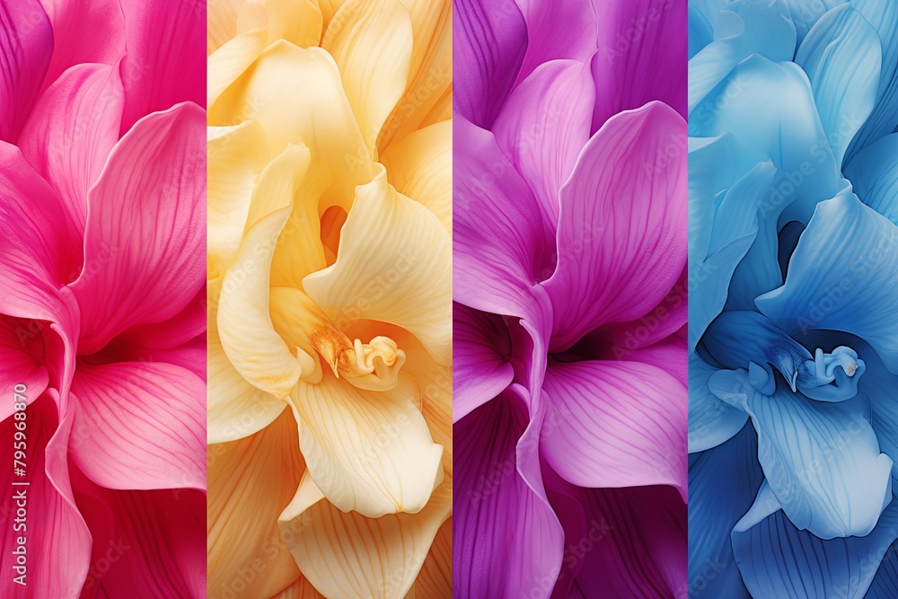 Orchid Bloom Color Gradients: Tropical Flower Shades Palette Stock ...