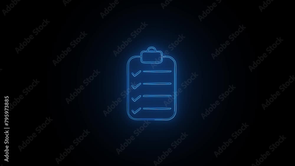 Minimalist clipboard with check marks icon animated symbolizing task ...