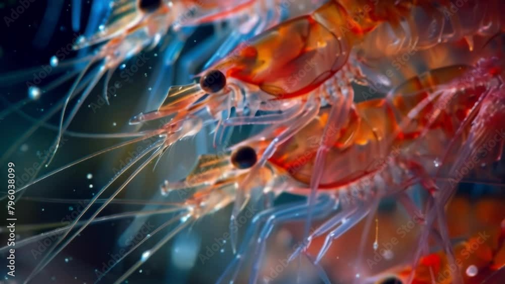 An image of krill a crucial food source for many ocean creatures viewed ...