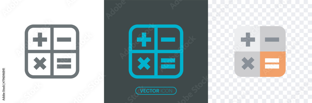 Creative Calculator logo icon set. Financial calculation icon trendy ...