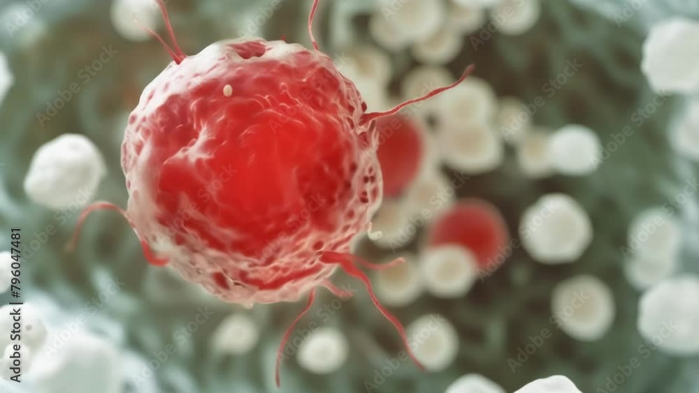 A closeup image of a single red cell its round shape and biconcave ...