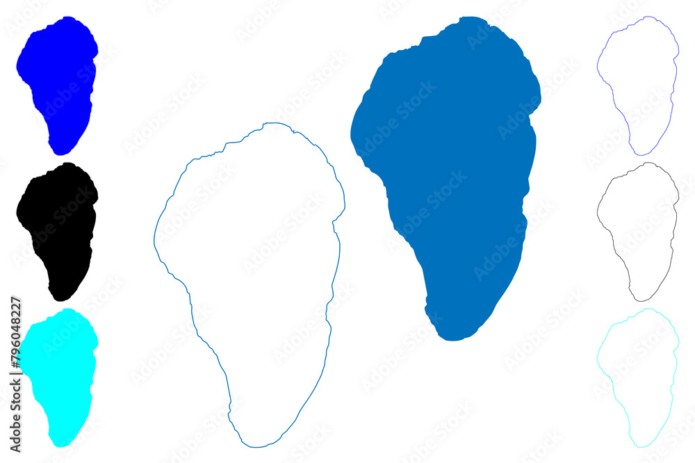 Sea of Galilee (State of Israel, Syria) map vector illustration, scribble sketch Lake Tiberias ...