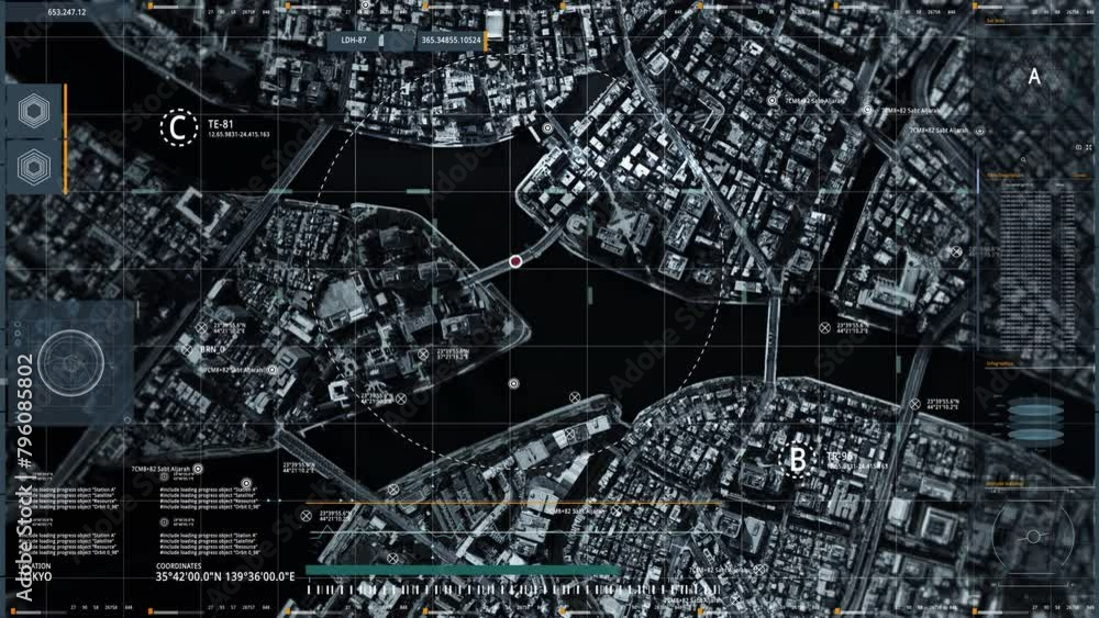 Robotic Satellite Tracking System Scans City Bridge On The River Fork ...