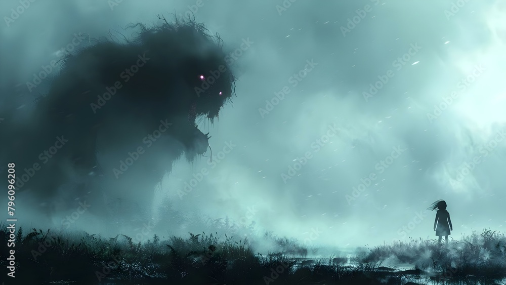 Childhood nightmares filled with monsters ghosts and darkness causing ...