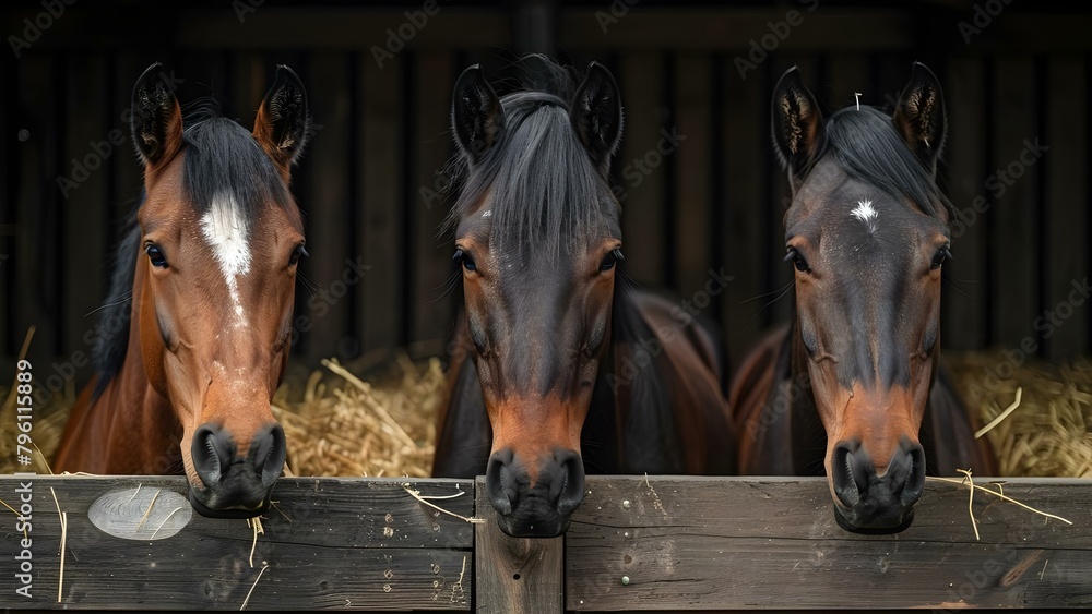 Caring for Horses in Stable Boxes at an Equestrian Club with Farm Life ...
