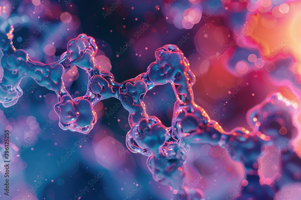 microscopic view of a synthetic polymer used in biomedical engineering ...