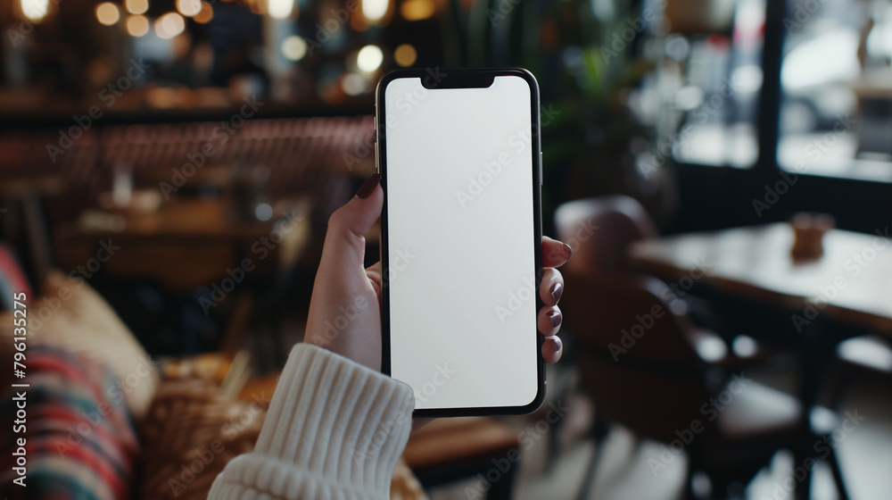 person holding smartphone, iPhone mockup, iPhone screen cut out mockup ...