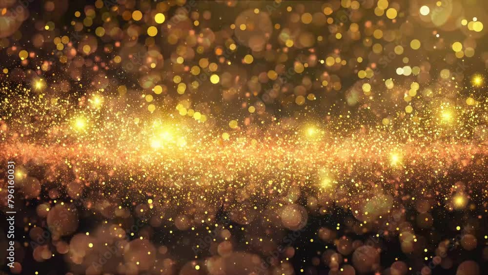 brilliant gold dust shine glittering shiny on dark background. glow and ...