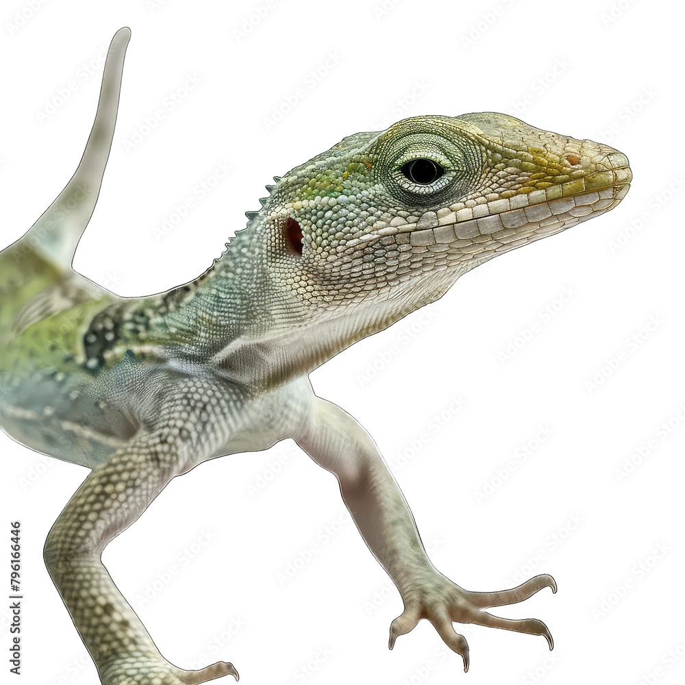 Twig anole / Anolis auratus isolated on Transparent Background, without ...