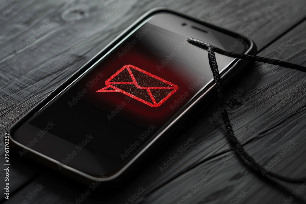 Smartphone receiving a dangerous phishing SMS visual warning signs ...