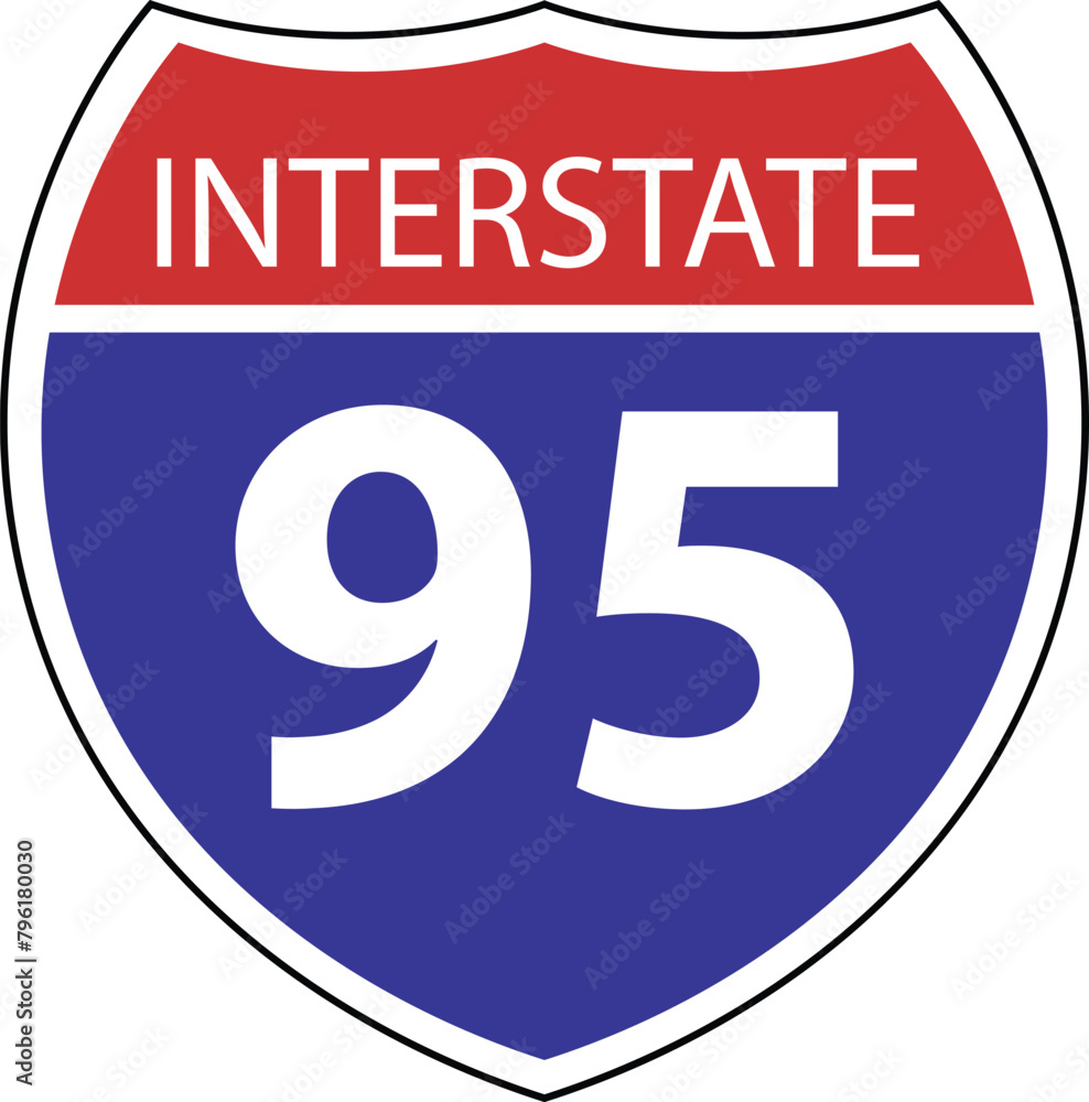 Vetor de US Interstate 95 highway icon. US Interstate 95 highway sign ...