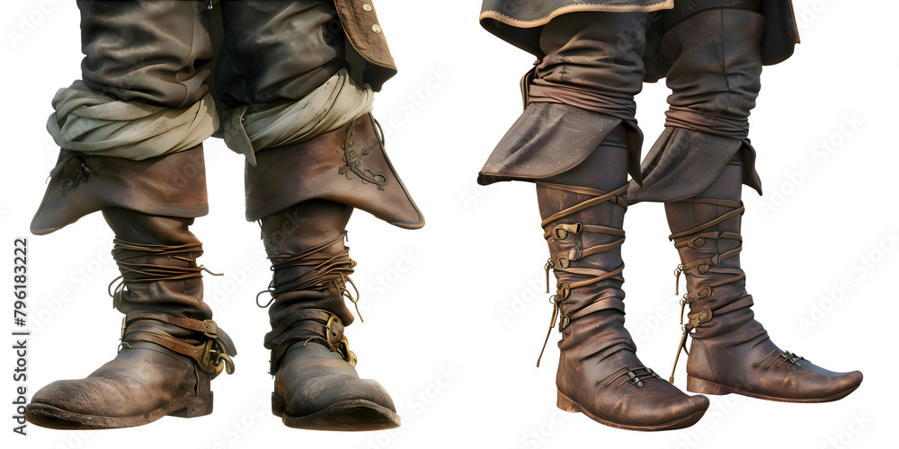 pirate leather boots isolated on transparent png background Stock Photo ...