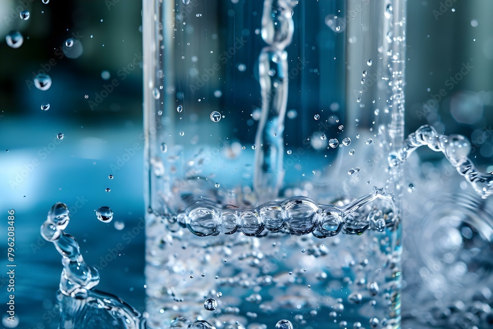 Producing Hydrogen through Electrolysis: Splitting Water. Concept ...