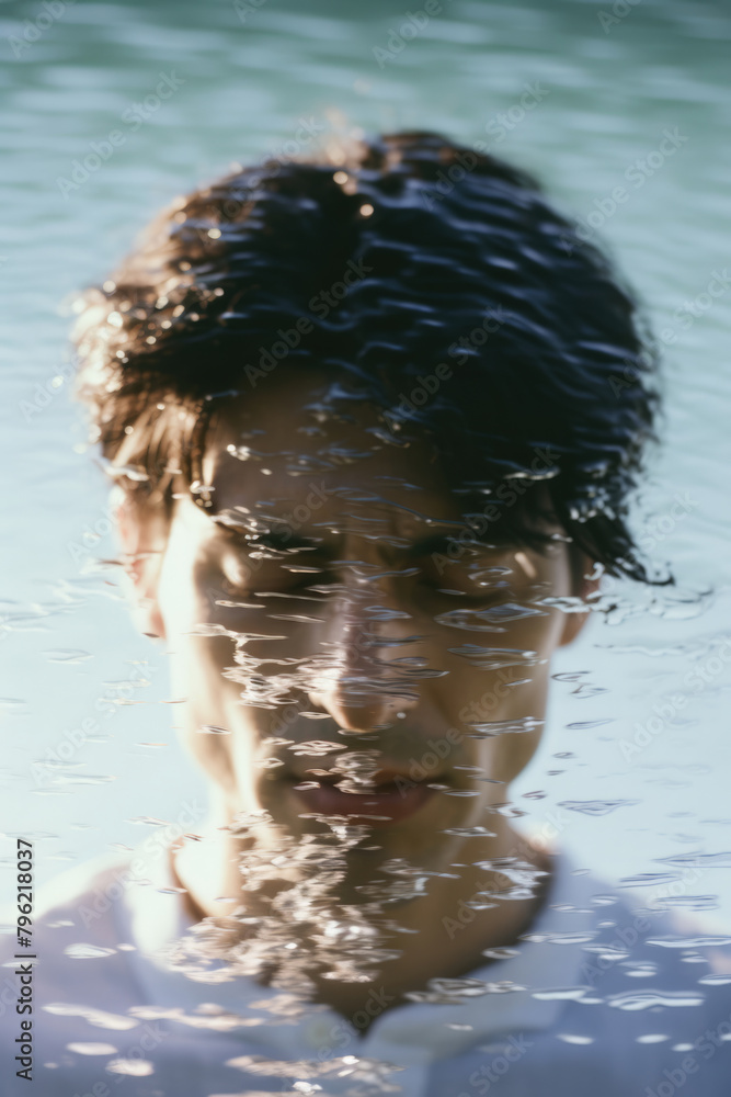 男, 男性, 水, 水を浴びる男性, 水中, 水に覆われた男, 雫, 水滴, Man, male, water, man bathed in ...