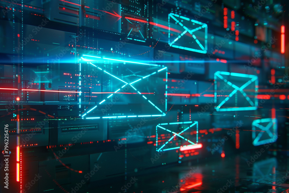 Visualization of an email inbox under cyber attack, deceptive mails and ...