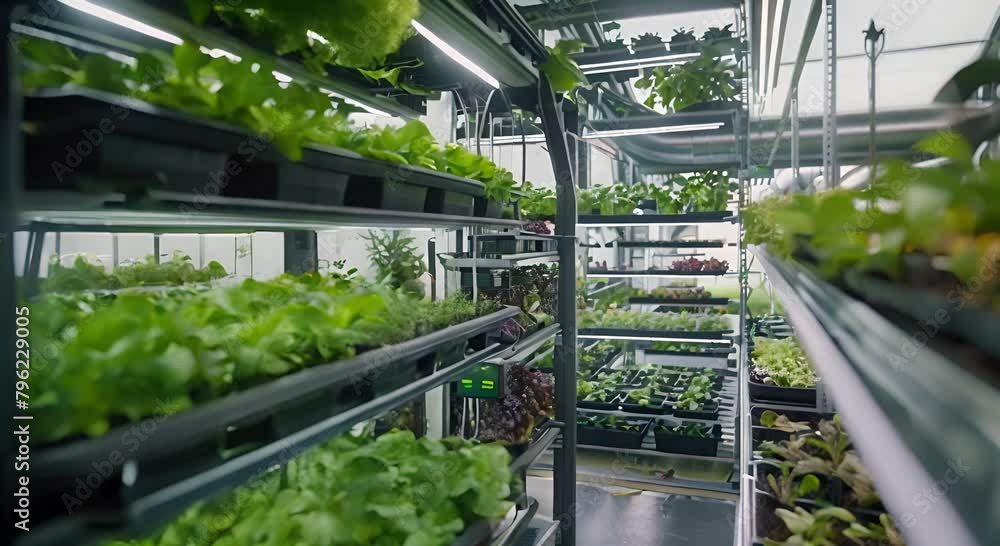 Stockvideo Indoor Vertical Farming, Agricultural Technology and Food ...