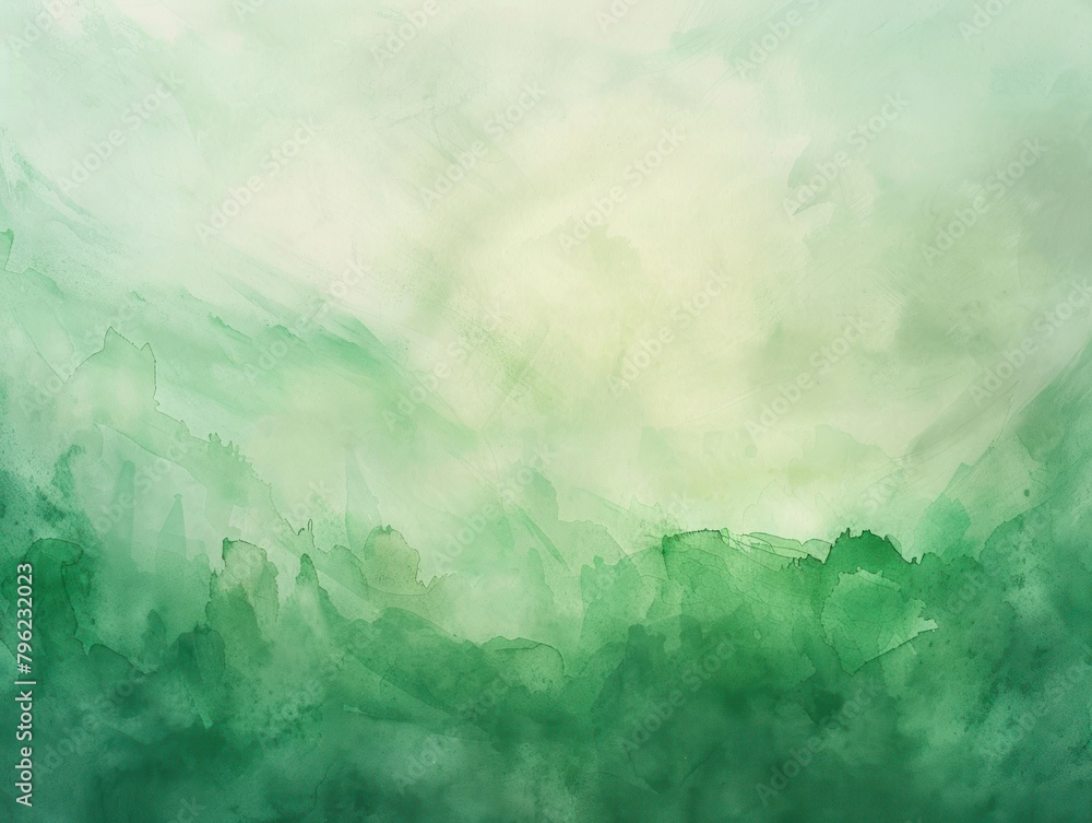 Gentle gradients in soothing green watercolor representing health and ...