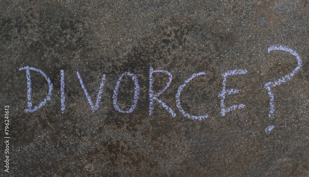 Divorce Word with Question Mark Written with Chalk on Blackboard Stock ...