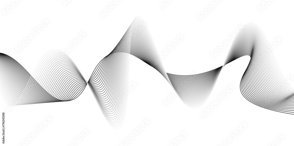 Abstract wavy lines on transparent background,Digital frequency track ...