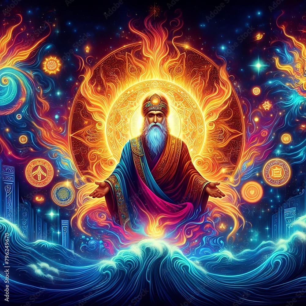 Lord Zoroaster Banner: Reverence and Resilience Stock Illustration ...