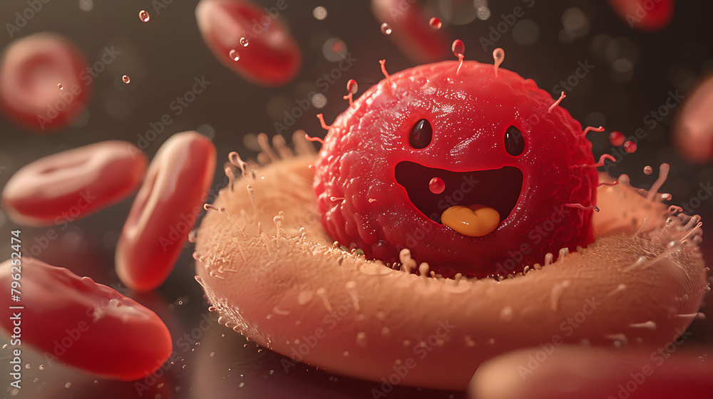 Erythrocyte Red Blood Cell Friendly disc-shaped cell Stock Illustration ...