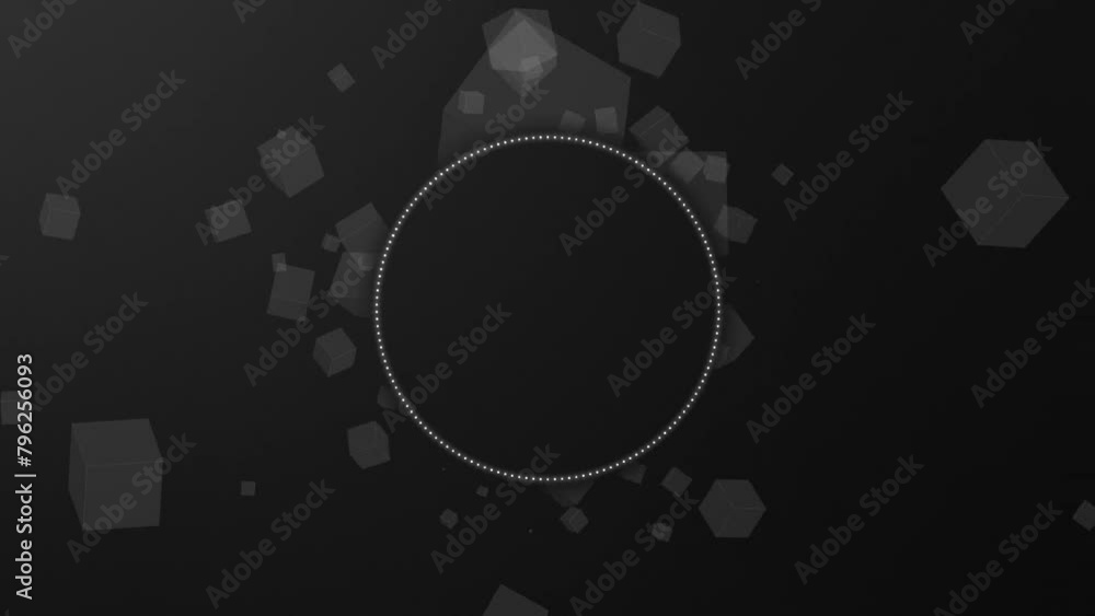 Vidéo Stock 4K animation glowing circle audio spectrum with moving 3d ...