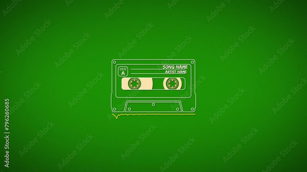 Retro vintage music cassette audio spectrum with eighties style on ...