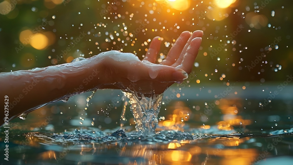 Splashing Water into Pool: A Symbol of Summer Fun and Refreshment ...