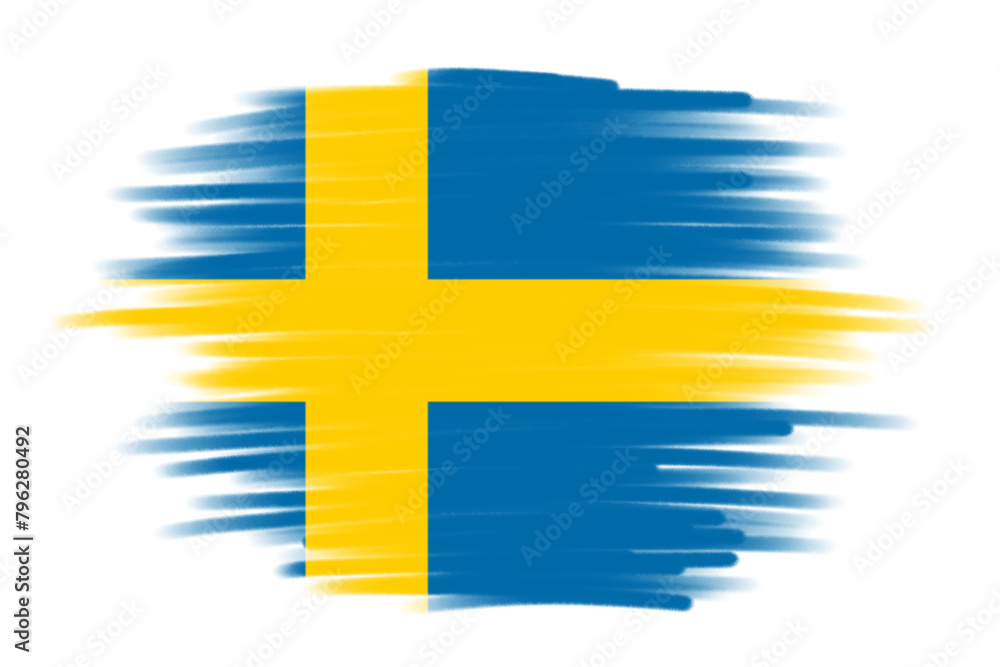 national flag of sweden design template transparent, sweden flag brush ...