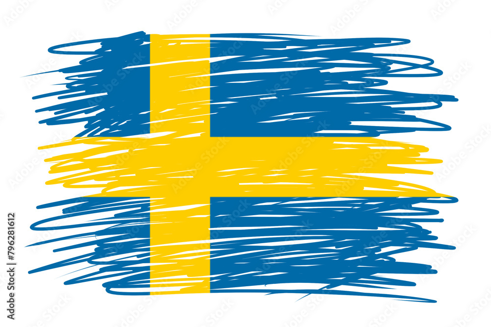 national flag of sweden design template transparent, sweden flag brush ...