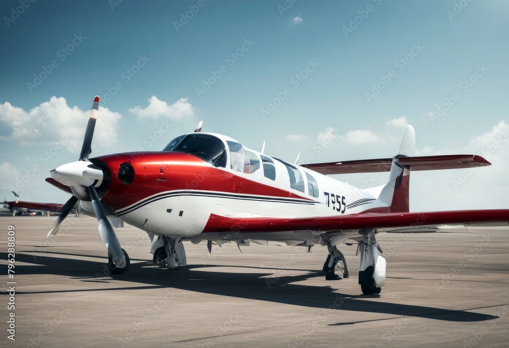 'single private aircraft turboprop runway parked small performance air ...
