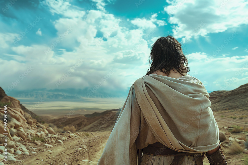 Generated with AI image of Jesus Christ preaching guidance through ...