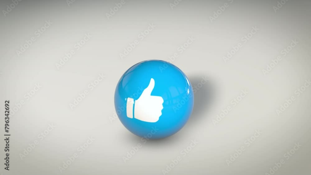 Thumbs up emoji falling on ground, digital animation, concept emotion ...