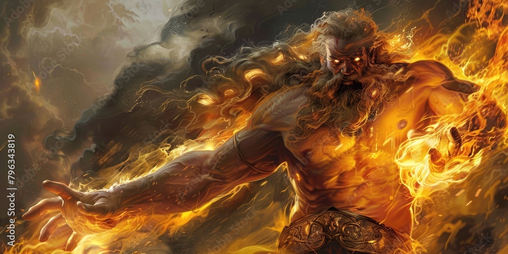 Mythical entity Hephaistos, known as Vulcan in Roman lore, revered as ...