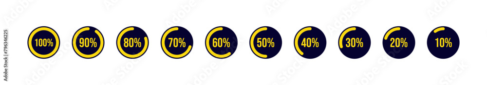 Circle Loading and Progress Bars Collection, Progress bar, Percentage ...