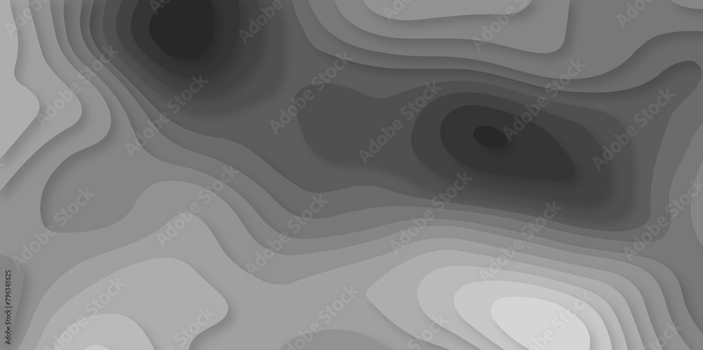 Gray wave paper curved reliefs abstract background. Realistic papercut ...